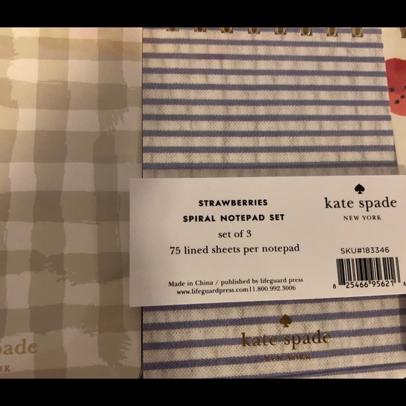 kate spade | Office | Kate Spade Strawberries 3 Mini Notebooks Set ...